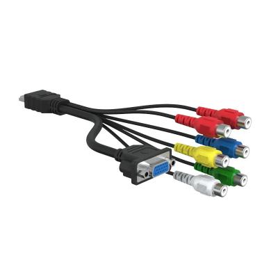 China Customized 0.5 1 2 Meter Multi Component AV Cable to RCA for PS2 PS3 Play Station 6 RCA Console Game for sale
