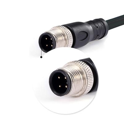 China Custom IP67 Waterproof M12 4 Pin Connector Cable 2m Male Female Industrial Connectors for sale