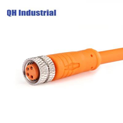 China IP67 Waterproof M8 4 Pin Female Connector Cable Male to Female Industrial Molding Cable 2m for sale