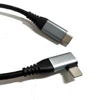 China Wholesale Nylon Braided USB C to 90 Degree Right Angle Type C PD 60W Fast Charging Cable for Phone 15 16 for sale