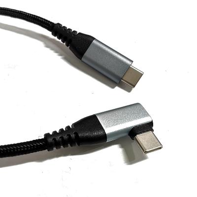 China Wholesale Nylon Braided USB C to 90 Degree Right Angle Type C PD 60W Fast Charging Cable for Phone 15 16 for sale