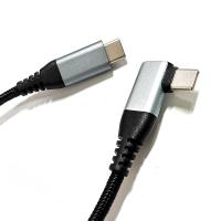 China Wholesale Nylon Braided USB C to 90 Degree Right Angle Type C PD 60W Fast Charging Cable for Phone 15 16 for sale