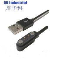 China 2Pin 4.0mm Pitch Waterproof Magnetic Pogo Pin Connector 1A-3A 12V Gold Plated for sale