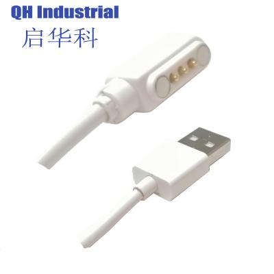 China 3 Pin 2.5mm Magnetic Pogo Pin Connector 1A 12V for Smart Watch Laptop Power for sale