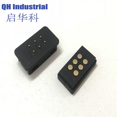 China 6 Pin Magnetic Pogo Pin Connector 1A 2A 3A for Smart Device Charging Power for sale