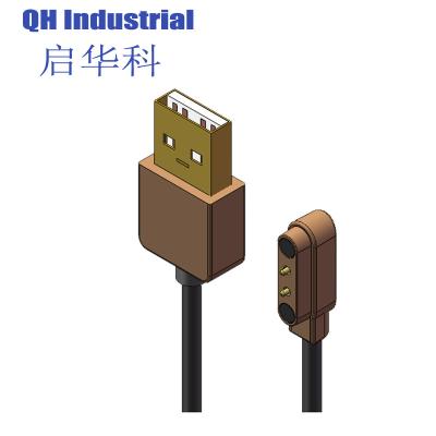China 2Pin 4.0mm Pitch Magnetic Pogo Pin Connector Male for Smart Watch Device 1A 12V for sale