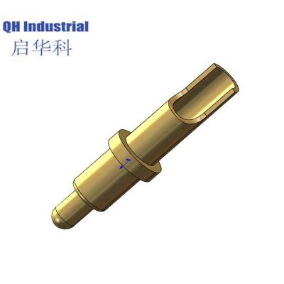 China 90 Degree Bend Pogo Pin 4.0mm Length Gold Plating Charger Signal Flat Pogo Pin for sale