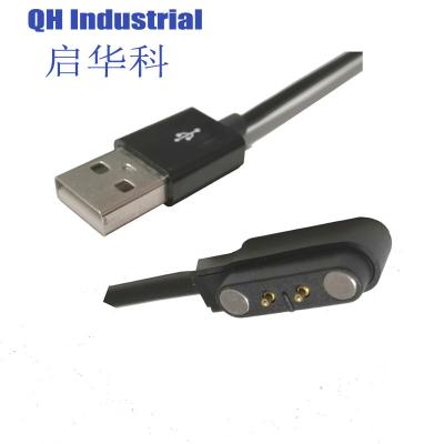 China 2Pin 4.0mm Magnetic Pogo Pin Connector Male Spring Force for PCB Gold Plated 3U for sale