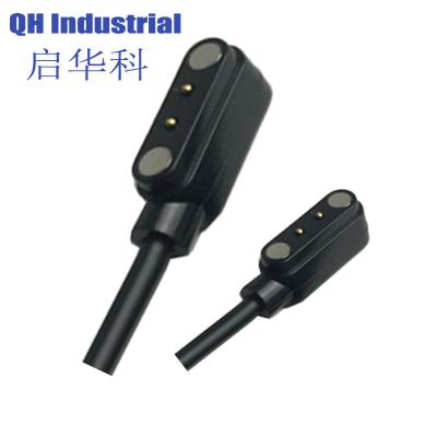 China 2Pin 4.0mm Magnetic Pogo Pin Charger Connector Double Head Brass Gold Plated 1A-3A 12V for sale