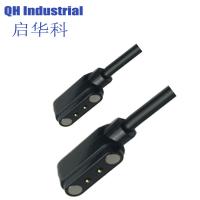 China 2Pin 4.0mm Magnetic Pogo Pin Charger Connector Double Head Brass Gold Plated 1A-3A 12V for sale