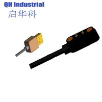 China 2Pin 4.0mm Magnetic Pogo Pin Connector 12V 3A Gold Plated Screw Contact for PCBA Solder Cup for sale