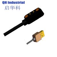 China 2Pin 4.0mm Magnetic Pogo Pin Connector 12V 3A Gold Plated Screw Contact for PCBA Solder Cup for sale