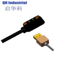 China 2Pin 4.0mm Magnetic Pogo Pin Connector 12V 3A Gold Plated Screw Contact for PCBA Solder Cup for sale