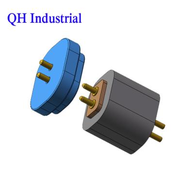China 4 Pin Pogo Pin Magnetic Connector 2A 5V Steel Amphenol Vertical Type Flat Contact for sale