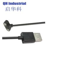 China 2 Pin Brass Pogo Pin Connector Magnetic Battery Socket 48H Salt Spray Gold Plated 3U for sale