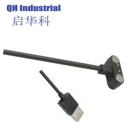 China 2 Pin Brass Pogo Pin Connector Magnetic Battery Socket 48H Salt Spray Gold Plated 3U for sale