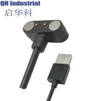 China 2 Pin Brass Pogo Pin Connector Magnetic Battery Socket 48H Salt Spray Gold Plated 3U for sale