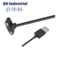 China 2 Pin Brass Pogo Pin Connector Magnetic Battery Socket 48H Salt Spray Gold Plated 3U for sale