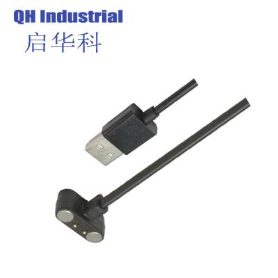China 2Pin Right Angle Waterproof Pogo Pin Connector 12V 3A Brass Gold Plated for sale
