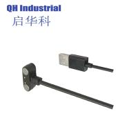 China 2Pin Right Angle Waterproof Pogo Pin Connector 12V 3A Brass Gold Plated for sale