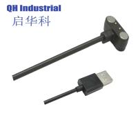 China 2Pin Right Angle Waterproof Pogo Pin Connector 12V 3A Brass Gold Plated for sale