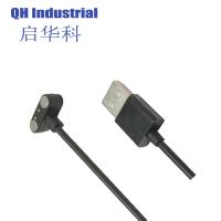 China 2Pin Right Angle Waterproof Pogo Pin Connector 12V 3A Brass Gold Plated for sale