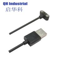 China 2Pin 90 Degree Bend Pogo Pin Magnetic Power Connector 1A 12V for Tablet Battery for sale