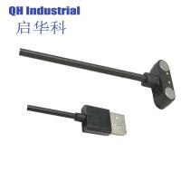 China 2Pin 90 Degree Bend Pogo Pin Magnetic Power Connector 1A 12V for Tablet Battery for sale