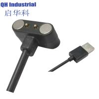 China 2Pin 90 Degree Bend Pogo Pin Magnetic Power Connector 1A 12V for Tablet Battery for sale