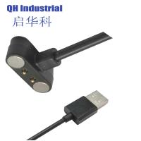 China 2Pin 90 Degree Bend Pogo Pin Magnetic Power Connector 1A 12V for Tablet Battery for sale