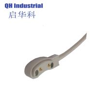 China 2 Pin Magnetic Pogo Pin Connector 12V 3A Gold Plated Brass Telecom Double Head Pin Cap for sale