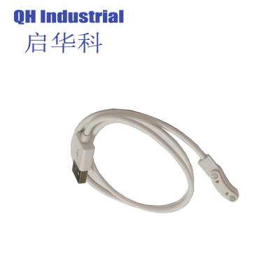 China 2Pin Magnetic Pogo Pin Connector 1A 12V Gold Plated SMT Spring Loaded for Battery Charging for sale