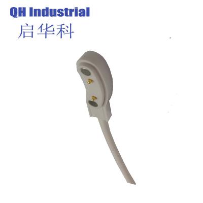 China 2 Pin Right Angle Pogo Pin Magnetic Connector 1A 3A 12V Gold Plated Brass for sale