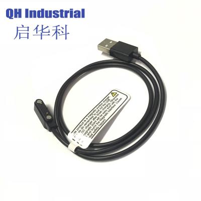 China 2Pin 10.2mm Pitch Right Angle Spring Loaded Magnetic Pogo Pin Connector for Mobile Phone Battery Charging 1A 12V for sale
