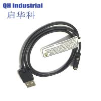 China 2Pin 10.2mm Pitch Right Angle Spring Loaded Magnetic Pogo Pin Connector for Mobile Phone Battery Charging 1A 12V for sale