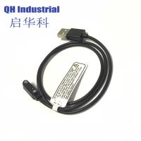 China 2Pin 10.2mm Pitch Right Angle Spring Loaded Magnetic Pogo Pin Connector for Mobile Phone Battery Charging 1A 12V for sale