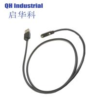 China 2Pin 10.2mm Pitch Magnetic Pogo Pin Charger 48H Salt Spray 90 Degree Bend Flat Pogo Pin Connector for sale