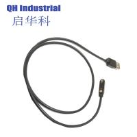 China 2Pin 10.2mm Pitch Magnetic Pogo Pin Charger 48H Salt Spray 90 Degree Bend Flat Pogo Pin Connector for sale
