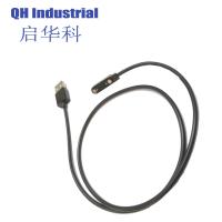 China 2Pin 10.2mm Pitch Magnetic Pogo Pin Charger 48H Salt Spray 90 Degree Bend Flat Pogo Pin Connector for sale