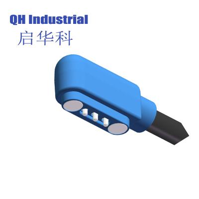 China 3 Pin Magnetic Pogo Pin Connector 12V 3A High Current for Electronic Devices for sale