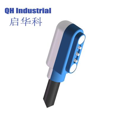 China 3Pin Customized Magnetic Pogo Pin Connector 2A 12V for PCB Breakaway Power Charger for sale