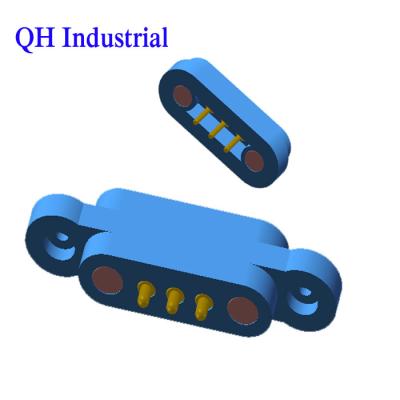 China 3Pin PCB Connector magnetic pogo pin Czech Repubic PCB Mount magnetic spring loaded connector for sale
