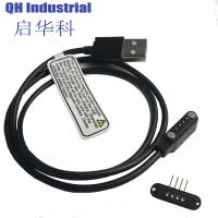 China 4 Pin 2.54mm Pitch Magnetic Pogo Pin Connector 1A 3A 12V Waterproof Cable Connector for sale