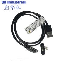 China 4 Pin 2.54mm Pitch Magnetic Pogo Pin Connector 1A 3A 12V Waterproof Cable Connector for sale