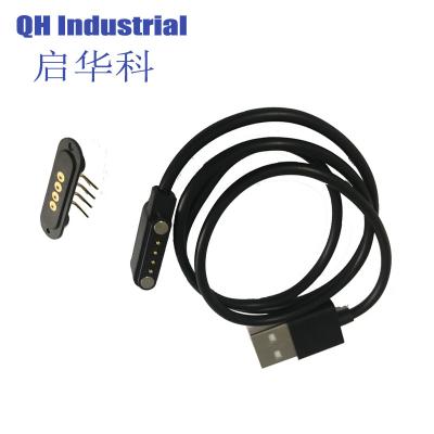 China 4 Pin 2.54mm Pitch Double Row Pogo Pin Connector Gold Plated 3U for GPS RF Applications for sale