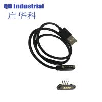 China 4 Pin 2.54mm Pitch Double Row Pogo Pin Connector Gold Plated 3U for GPS RF Applications for sale