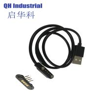 China 4 Pin 2.54mm Pitch Double Row Pogo Pin Connector Gold Plated 3U for GPS RF Applications for sale
