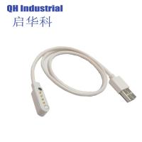China 4 Pin 2.54mm Pitch Magnetic Spring Loaded Pogo Pin Connector 12V 3A for sale