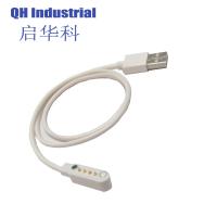 China 4 Pin 2.54mm Pitch Magnetic Spring Loaded Pogo Pin Connector 12V 3A for sale