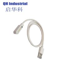 China 4 Pin 2.54mm Pitch Magnetic Pogo Pin Connector for PCB Gold Plated 3U for sale